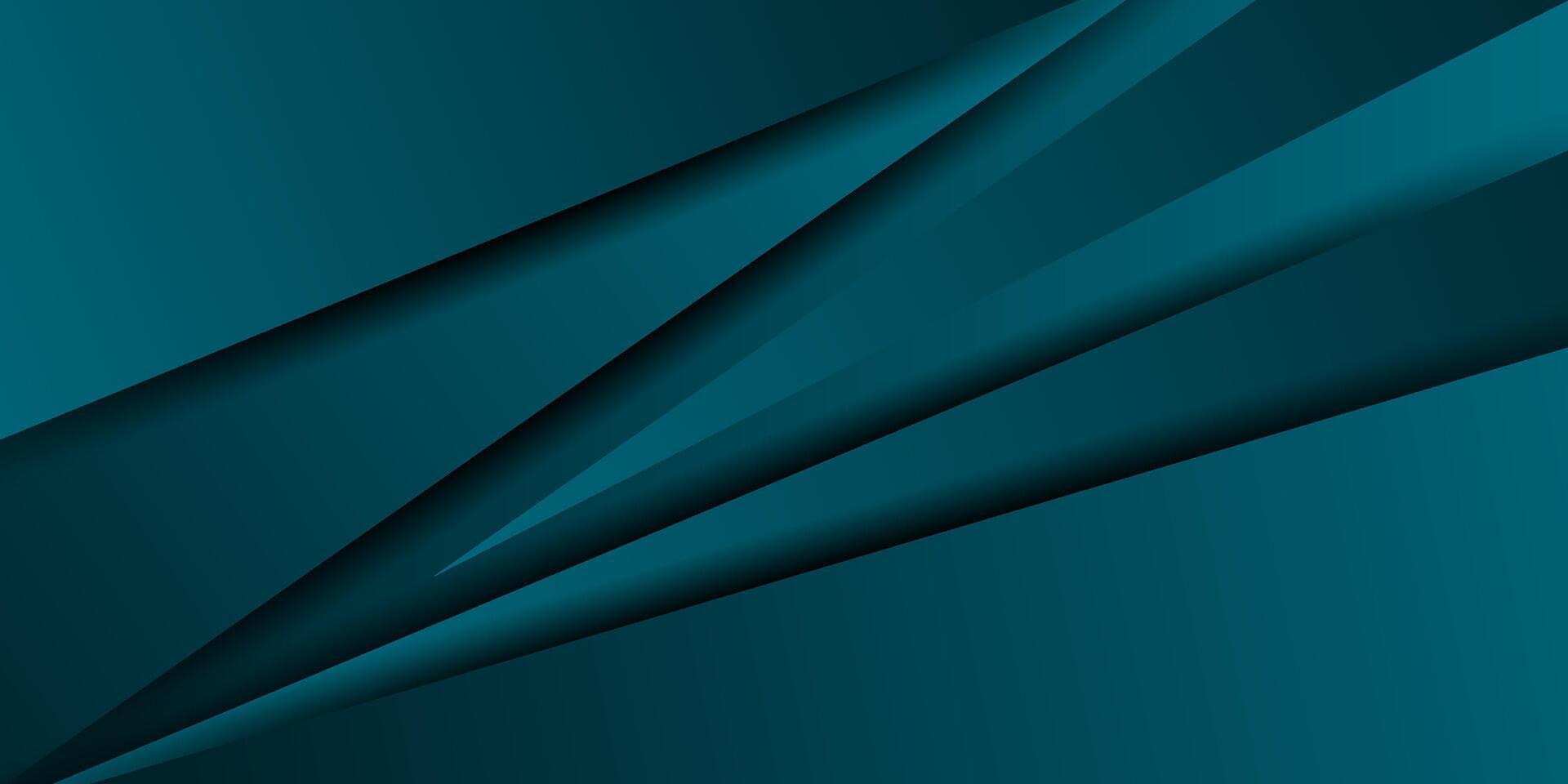 Abstract 3D background with dark green color design. Realistic overlapping triangles with shadow ...