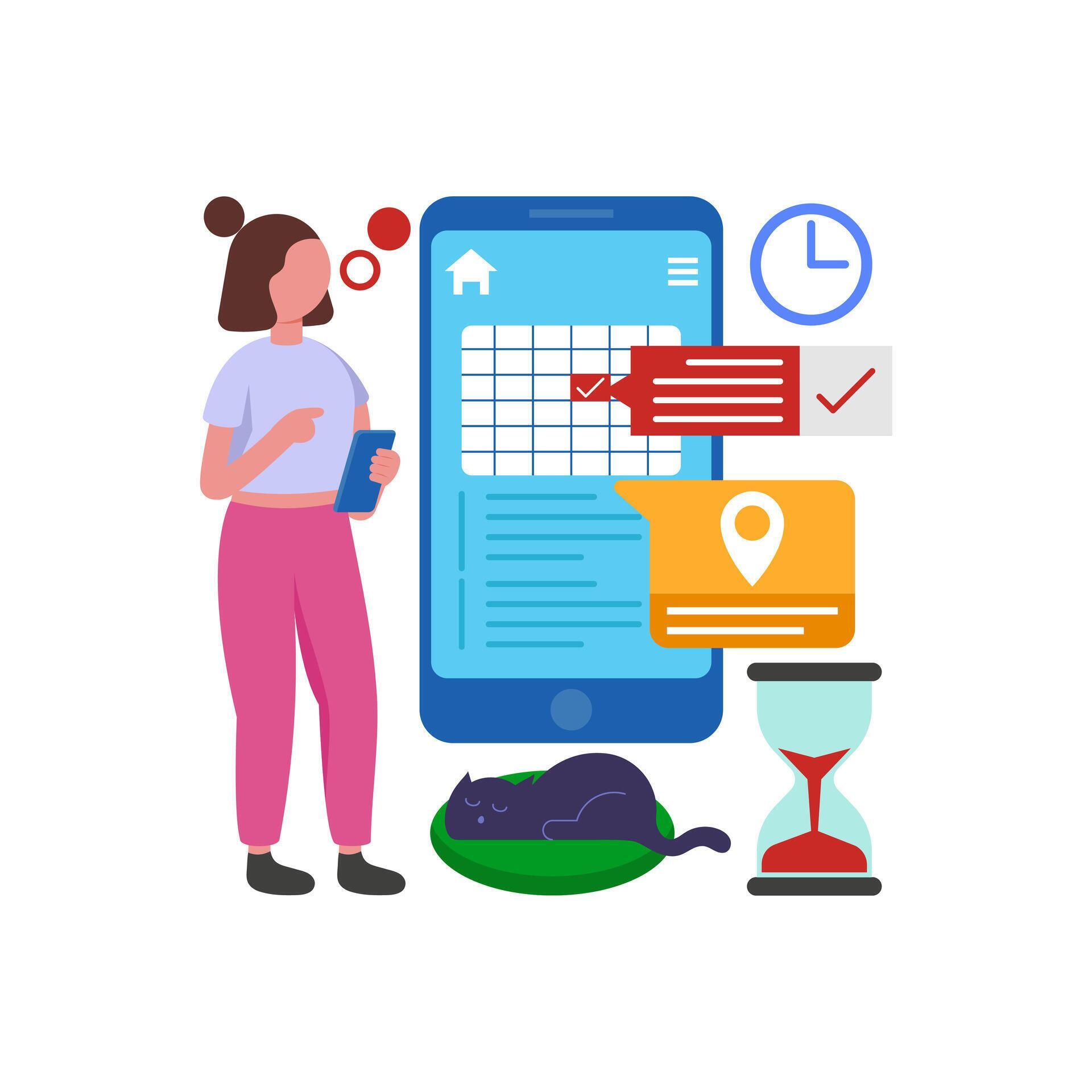 Check and manage schedules 59297337 Vector Art at Vecteezy