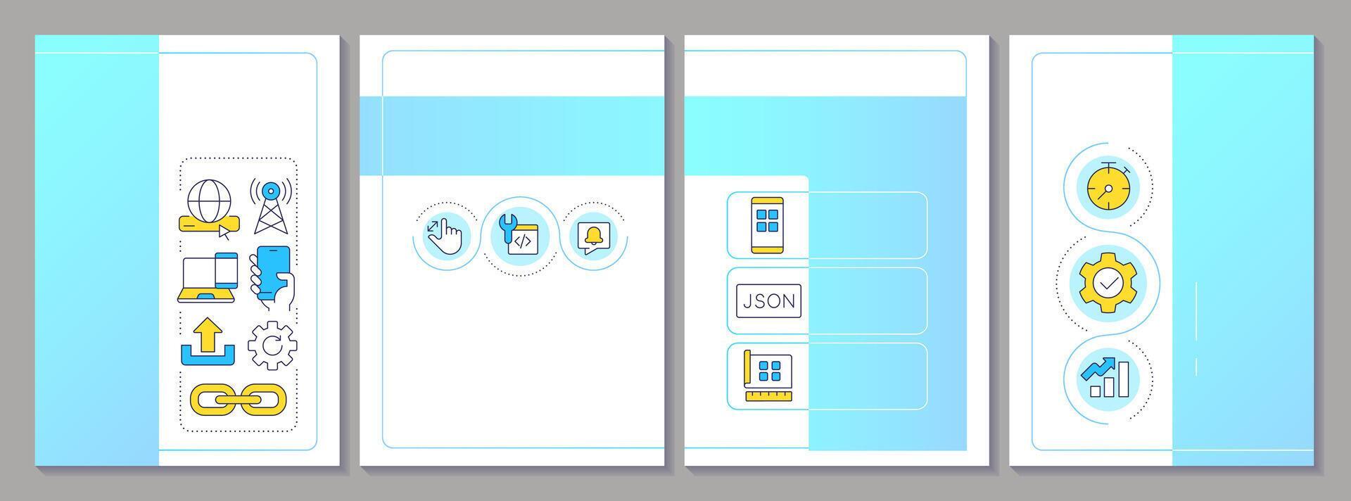 Progressive Web Applications Blue Brochure Template Platform Software Development Technologies