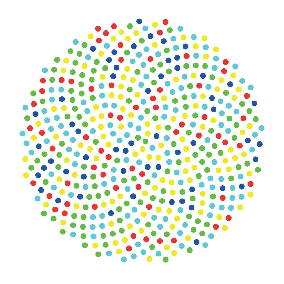 Multicolor spiral dot pattern on white 59298590 Vector Art at Vecteezy