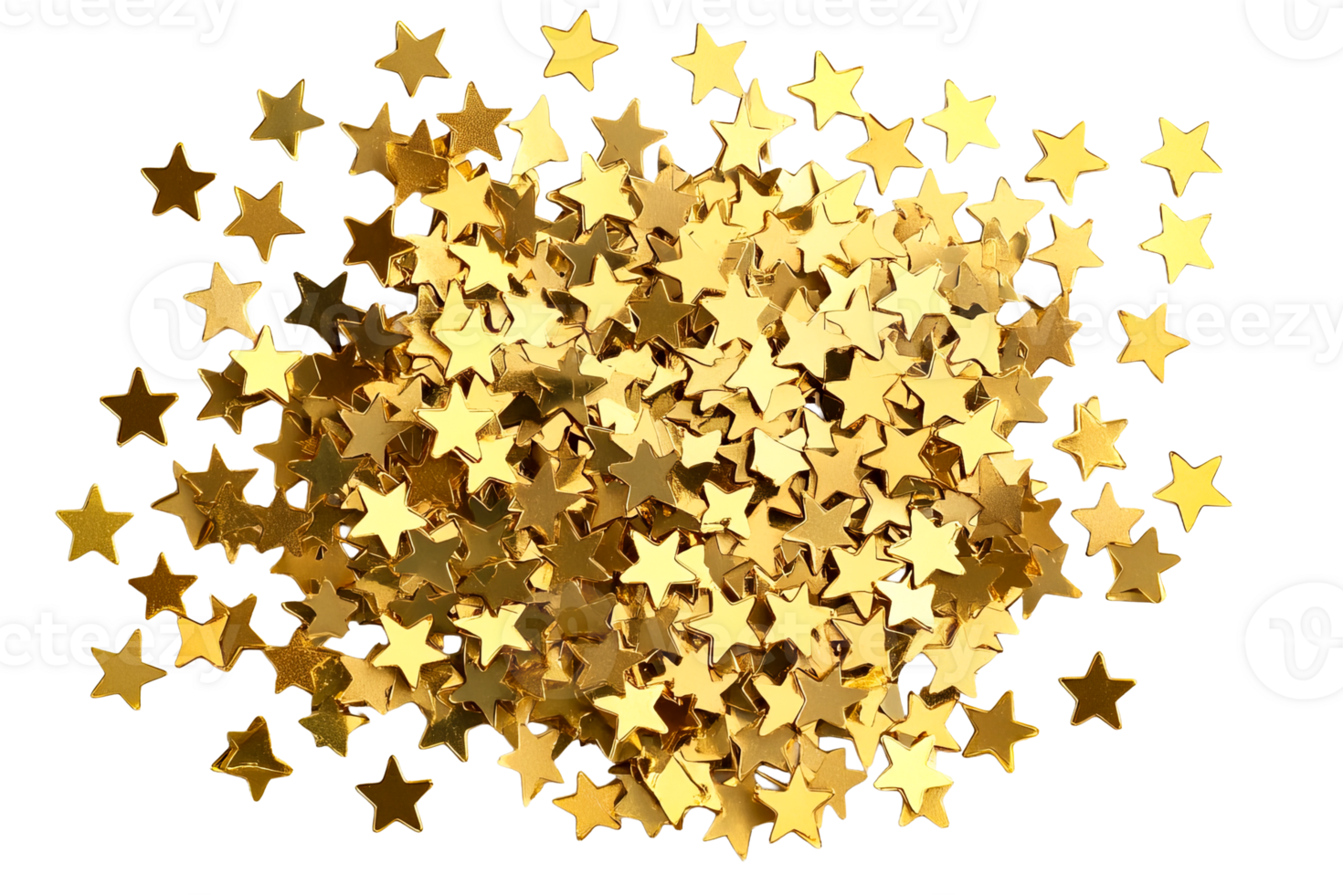 Golden star confetti for celebrations and decorations 59309034 PNG