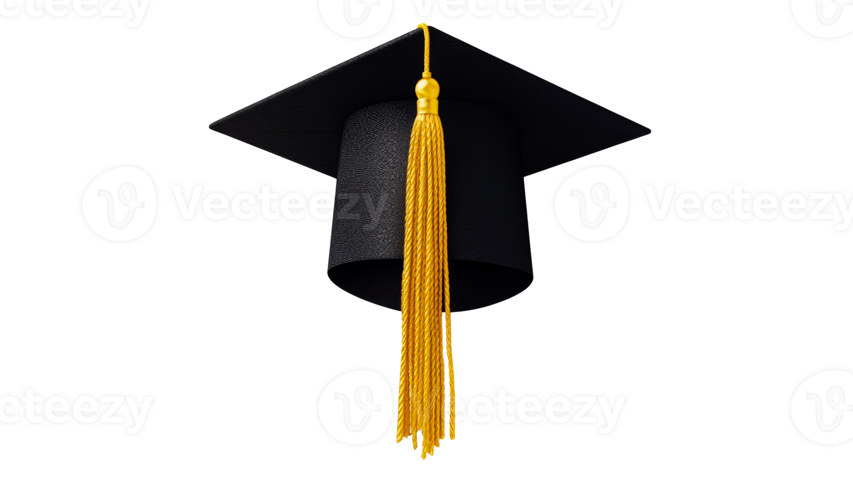 Graduation academic cap, golden tassel, university symbol , cut out ...