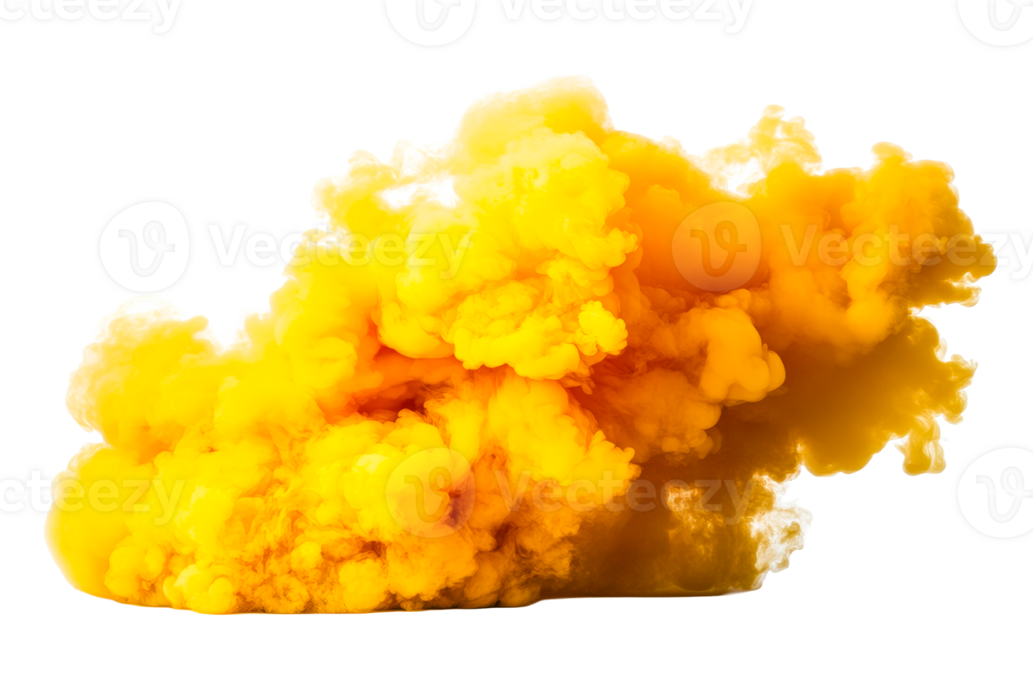 Bright yellow cloud, isolated on black background, cut out transparent 59311441 PNG