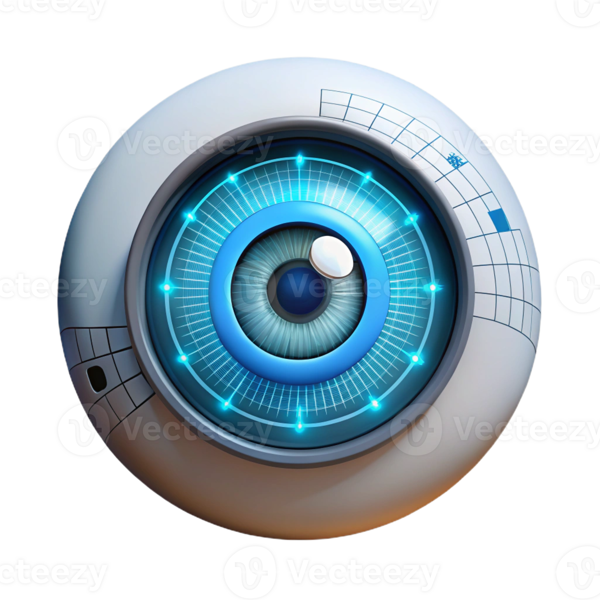 extraordinary creative A single human eye with a HUD interface ...