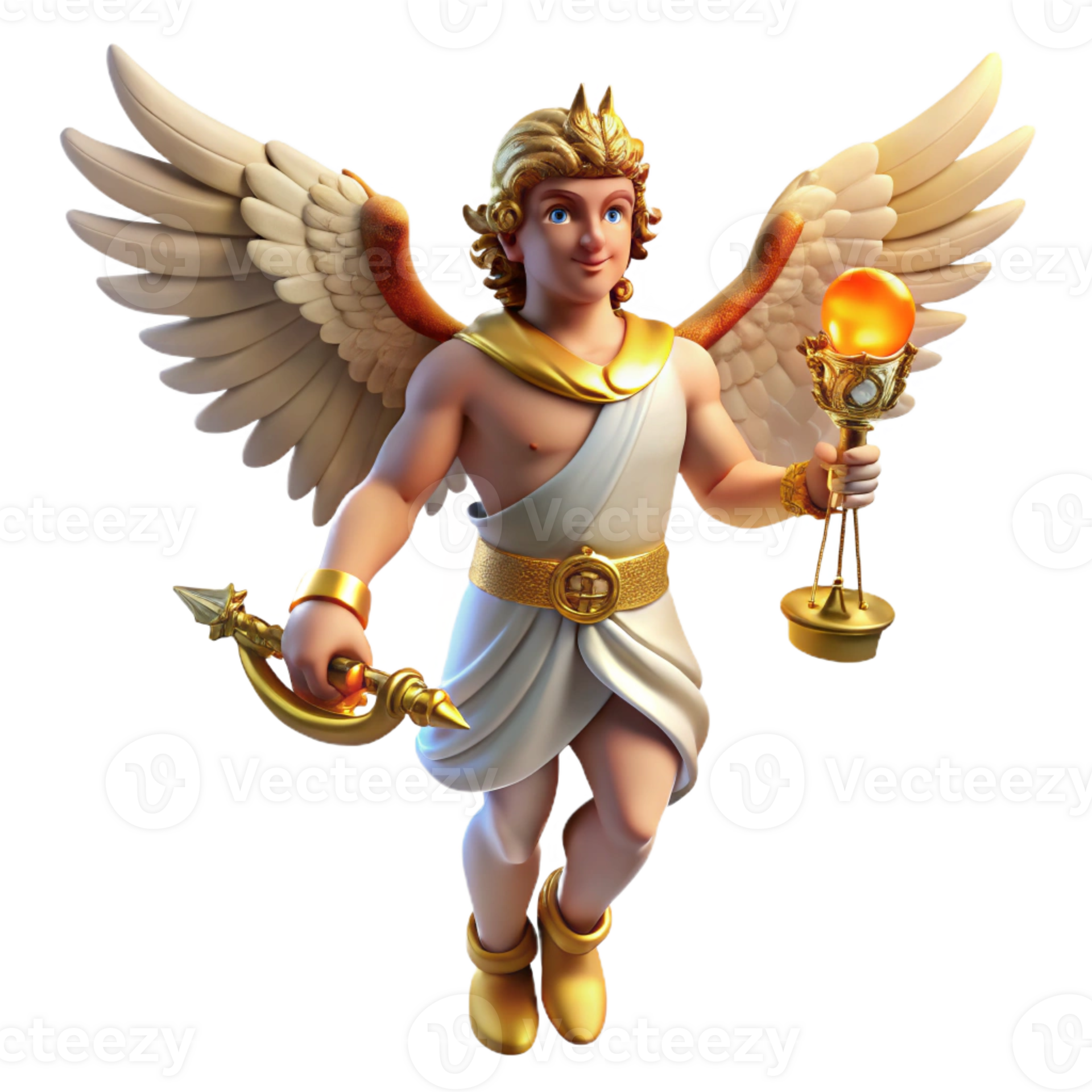 wonderful contemporary A cunning Hermes with winged sandals, holding a ...