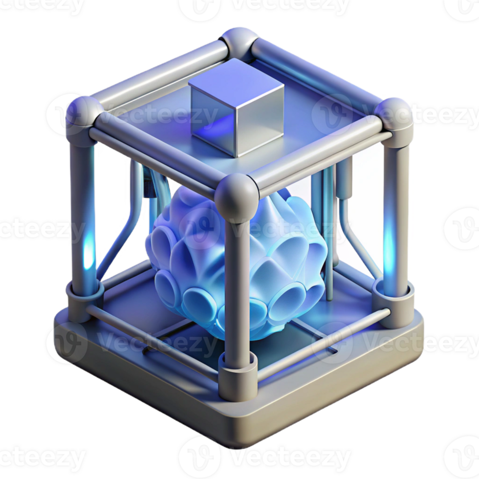 Wonderful Abstract A 3d Printer Creating A Complex Organic Structure Illuminated By A Uv Light