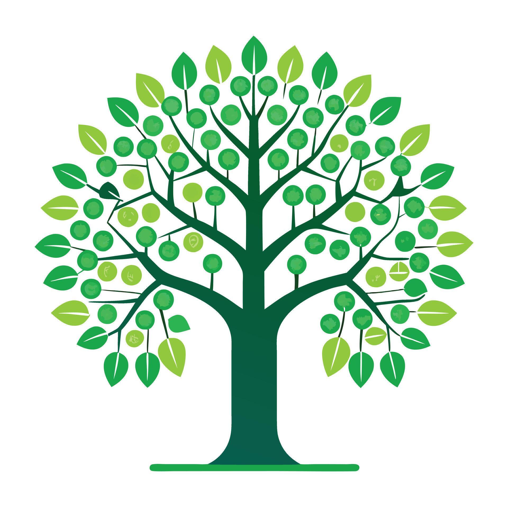 Modern Tree Icon with Unique and Creative Binary Code Leaf Design 59332888 Vector Art at Vecteezy