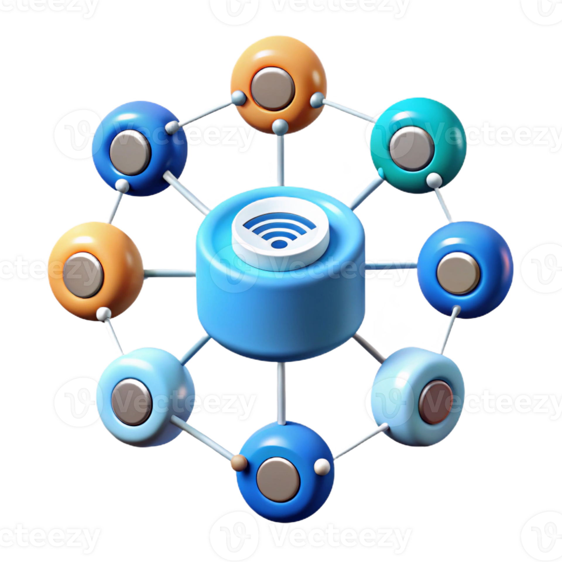 impressive artistic Internet of Things sensor network diagram 4K 59399545 PNG