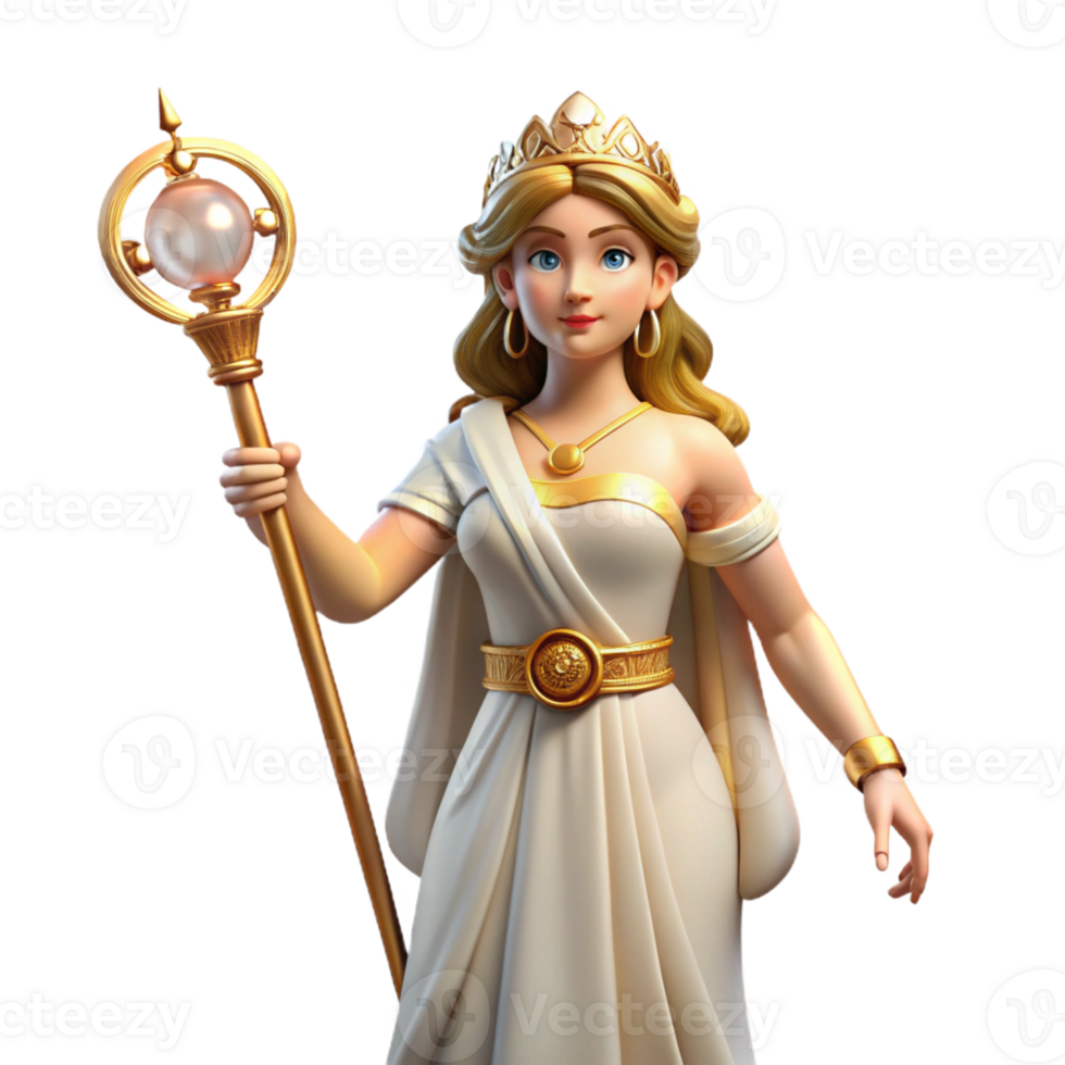 extraordinary classic Hera, Goddess of Marriage, regal pose, holding scepter professional ...