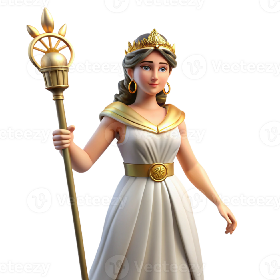 dramatic abstract Hera, Goddess of Marriage, regal pose, holding scepter genuine 59401803 PNG