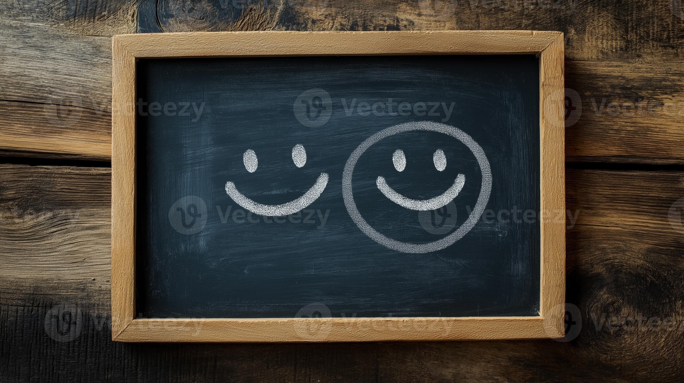 Chalkboard with smiley faces drawn in chalk 59407606 Stock Photo at ...