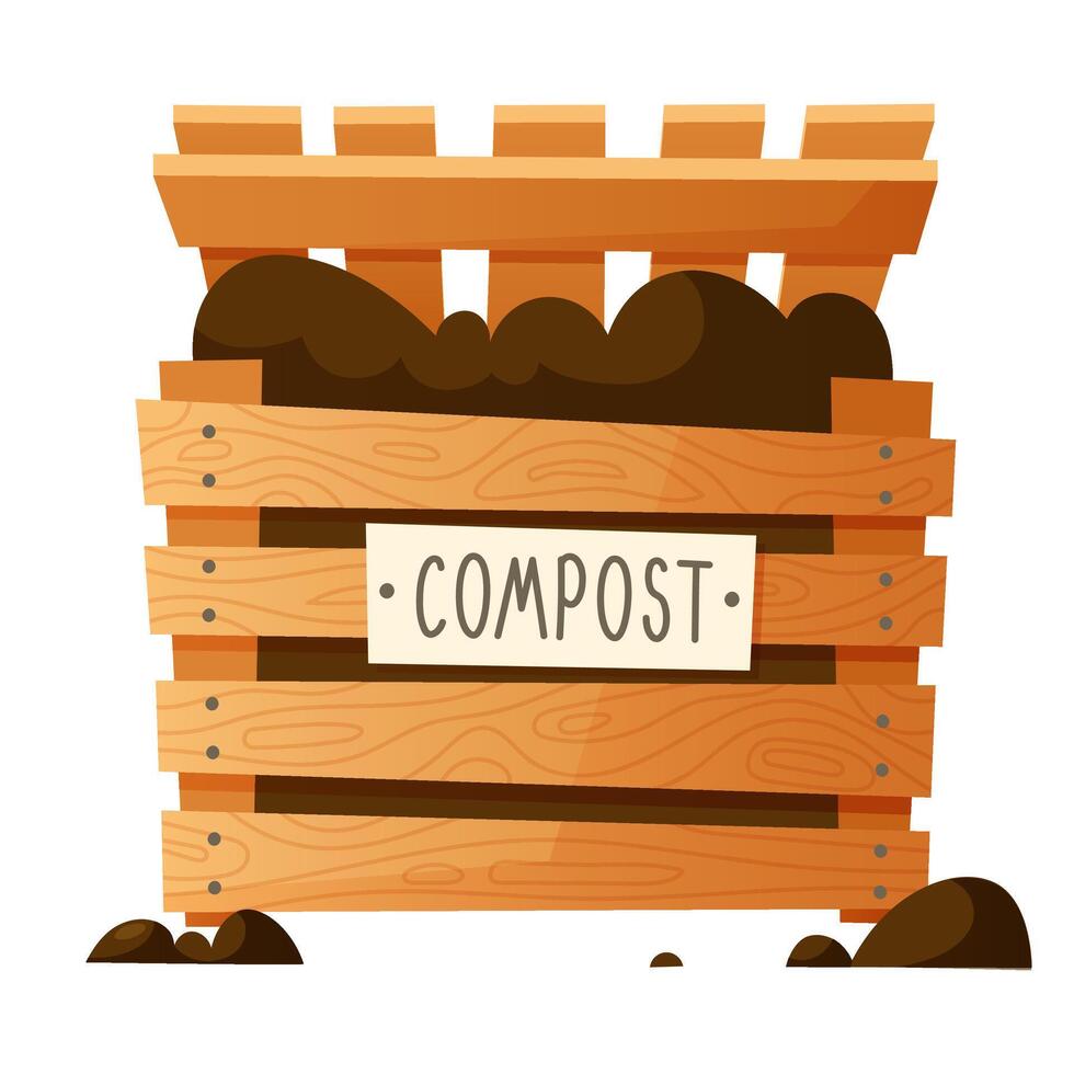 illustration on the theme of organic compost, eco gardening ...