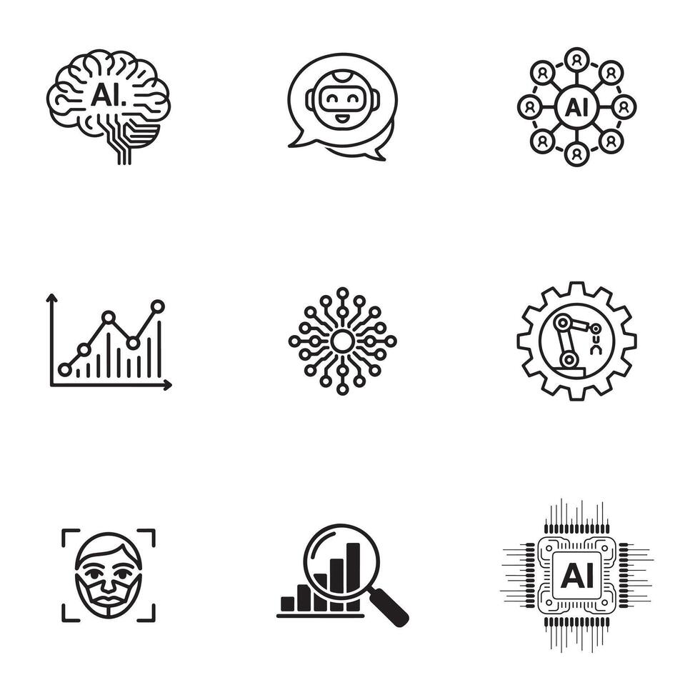 Neural Networks and Automation Icons Set 59416609 Vector Art at Vecteezy