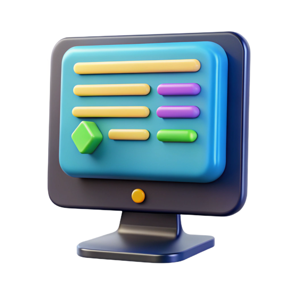 magnificent creative Computer monitor displaying code 4K 59438619 PNG