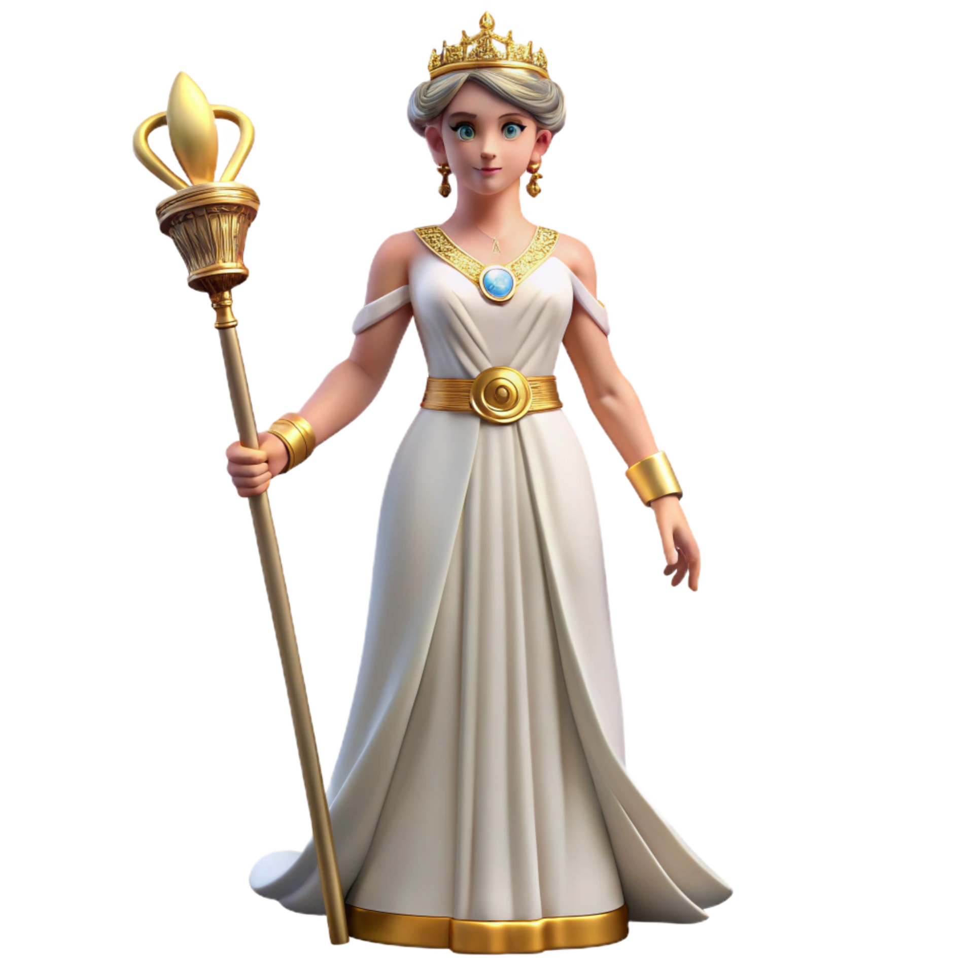 extraordinary creative Hera, Goddess of Marriage, regal pose, holding scepter professional ...