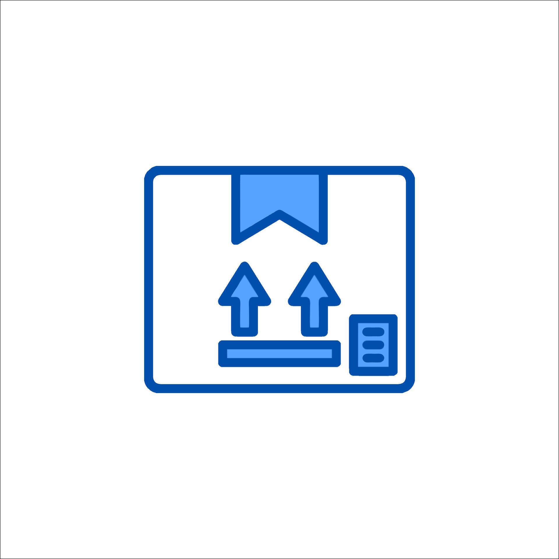 A blue icon of a box with arrows 59450034 Vector Art at Vecteezy