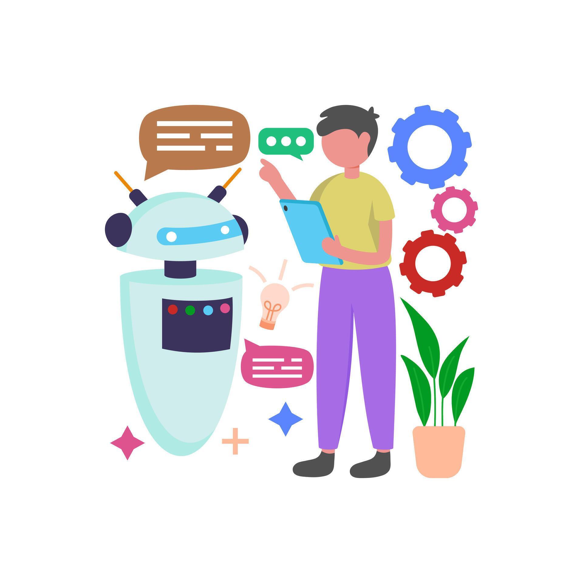 Man Machine Interface Communication 59452960 Vector Art at Vecteezy