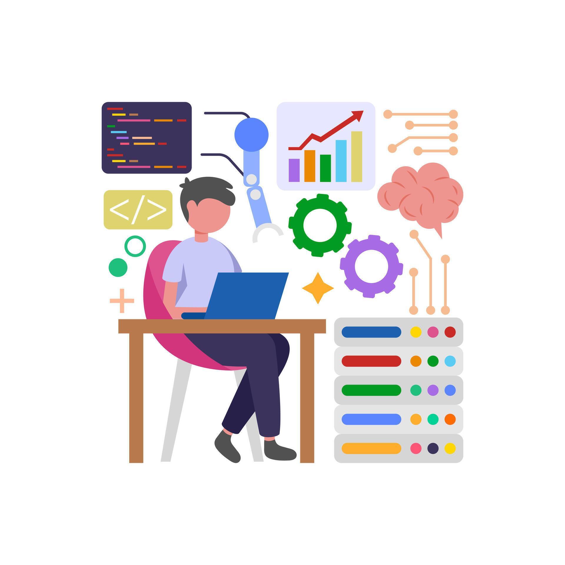 Adaptive Algorithm Training Process 59452978 Vector Art At Vecteezy