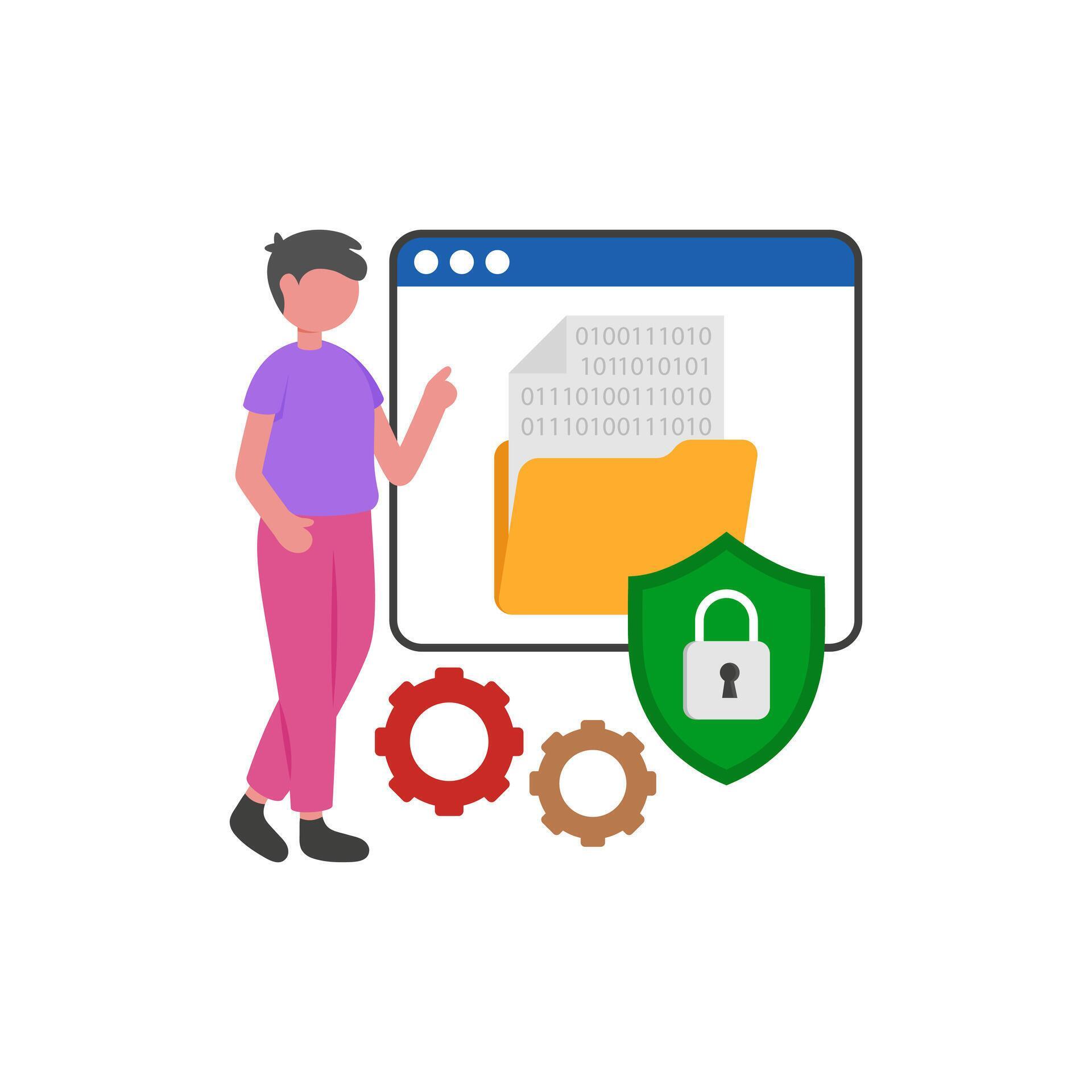 Information Protection Encoding Process 59453196 Vector Art at Vecteezy