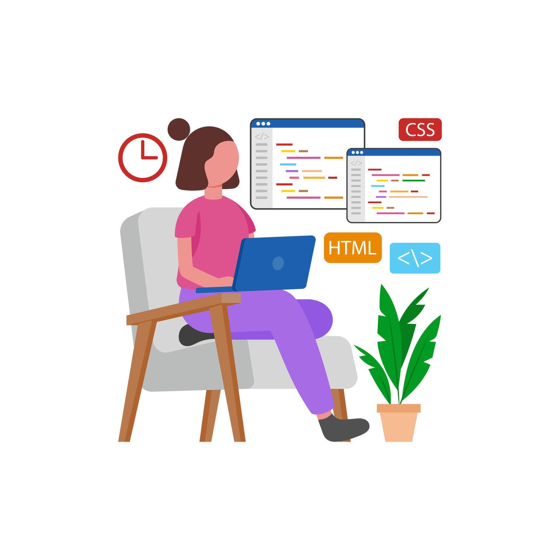 Remote Coding Workstation 59453429 Vector Art at Vecteezy