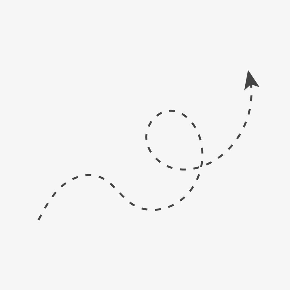 Arrow up cursor. Destination dashed line 59468195 Vector Art at Vecteezy