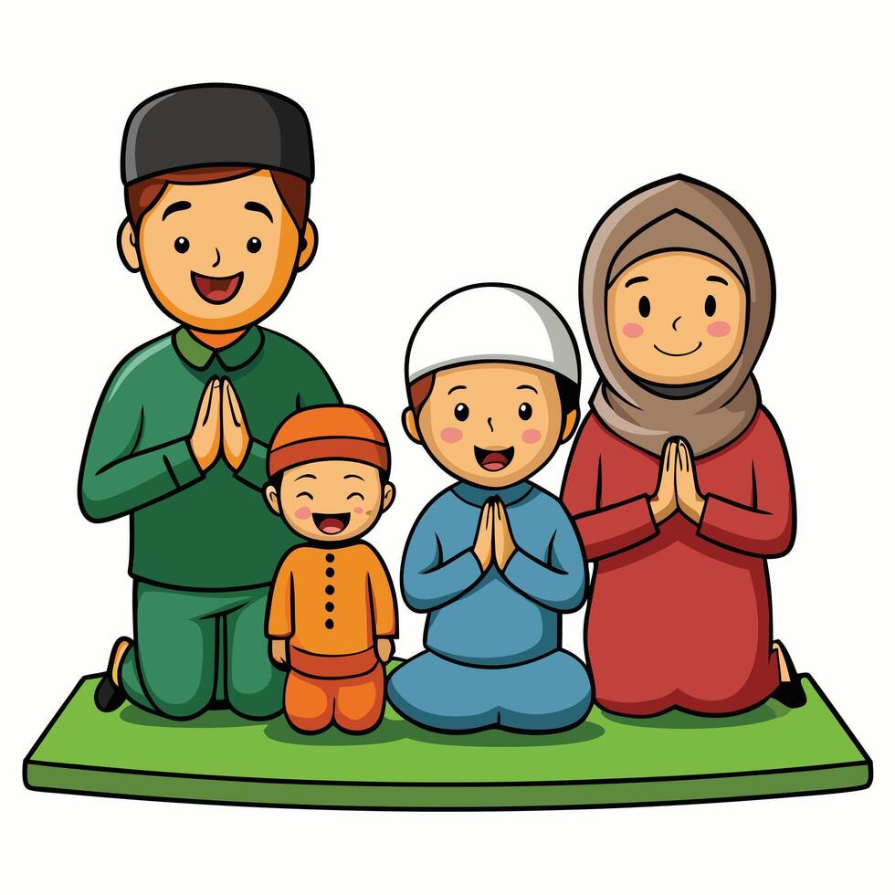 Muslim family praying together on the floor 59470254 Vector Art at Vecteezy Muslim family praying together on the floor 59470254 Vector Art at Vecteezy