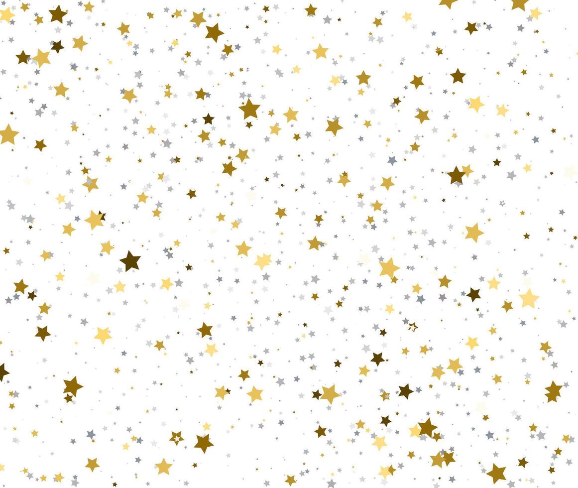 Sparkling White Background with Gold and Silver Star Confetti. 59473643 Vector Art at Vecteezy