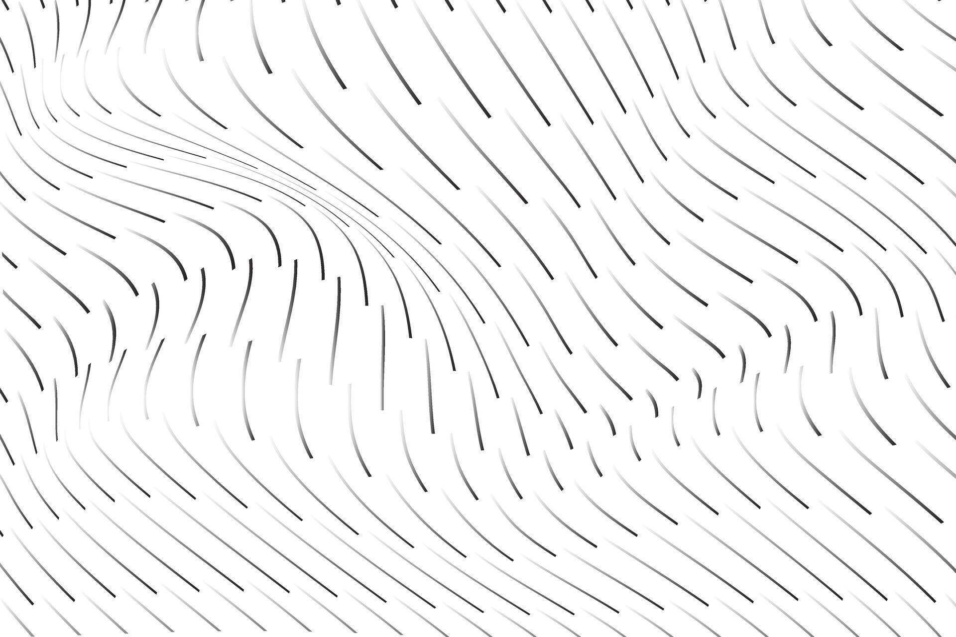 Simple Abstract Black And White Gradient Color Half Thin Wavy Line
