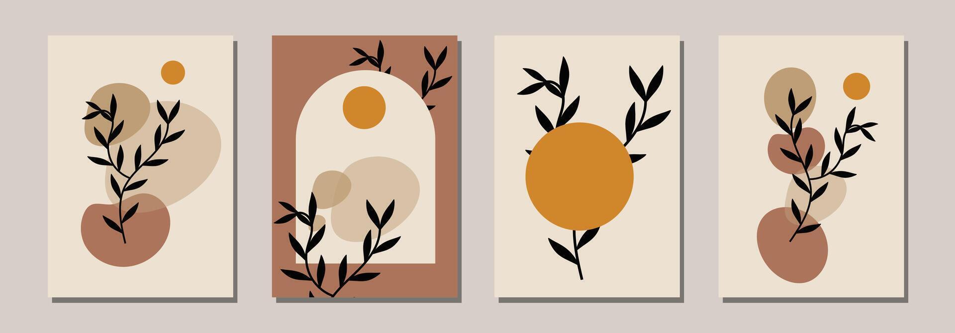 Creative Minimalist Hand Draw Abstract Art Background Modern Aesthetic Illustrations Bohemian