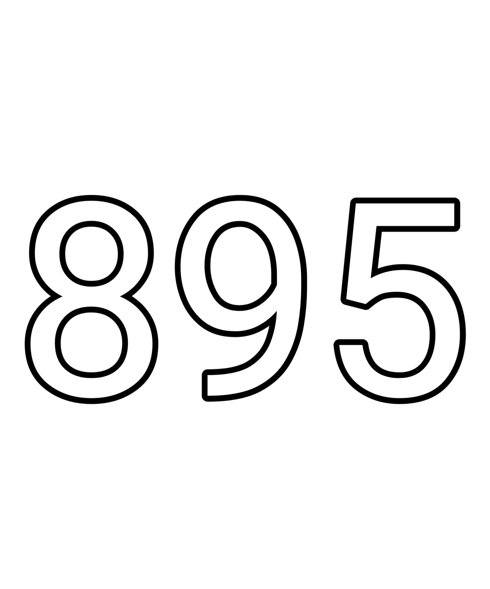 Black and white color numbers 895 59480336 PNG