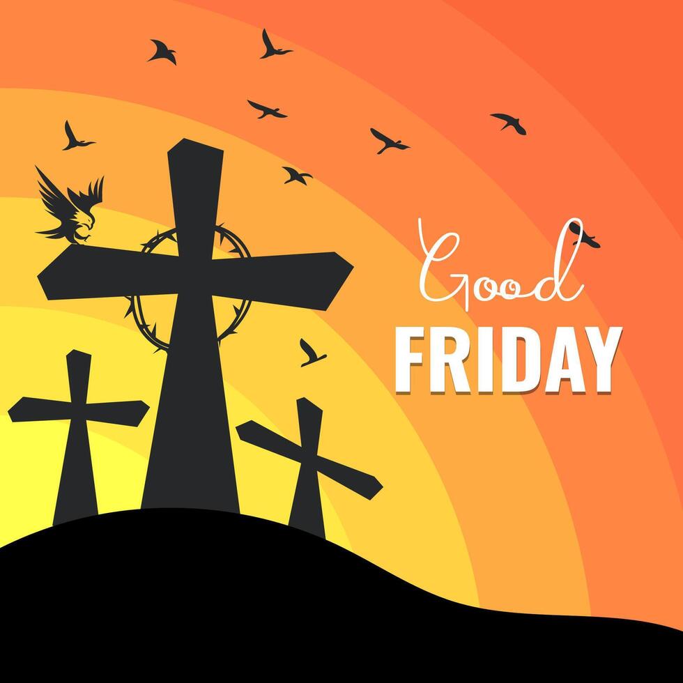 Good Friday Sunset Crosses, Birds, Sorrow, Remembrance, Faith, Hope ...