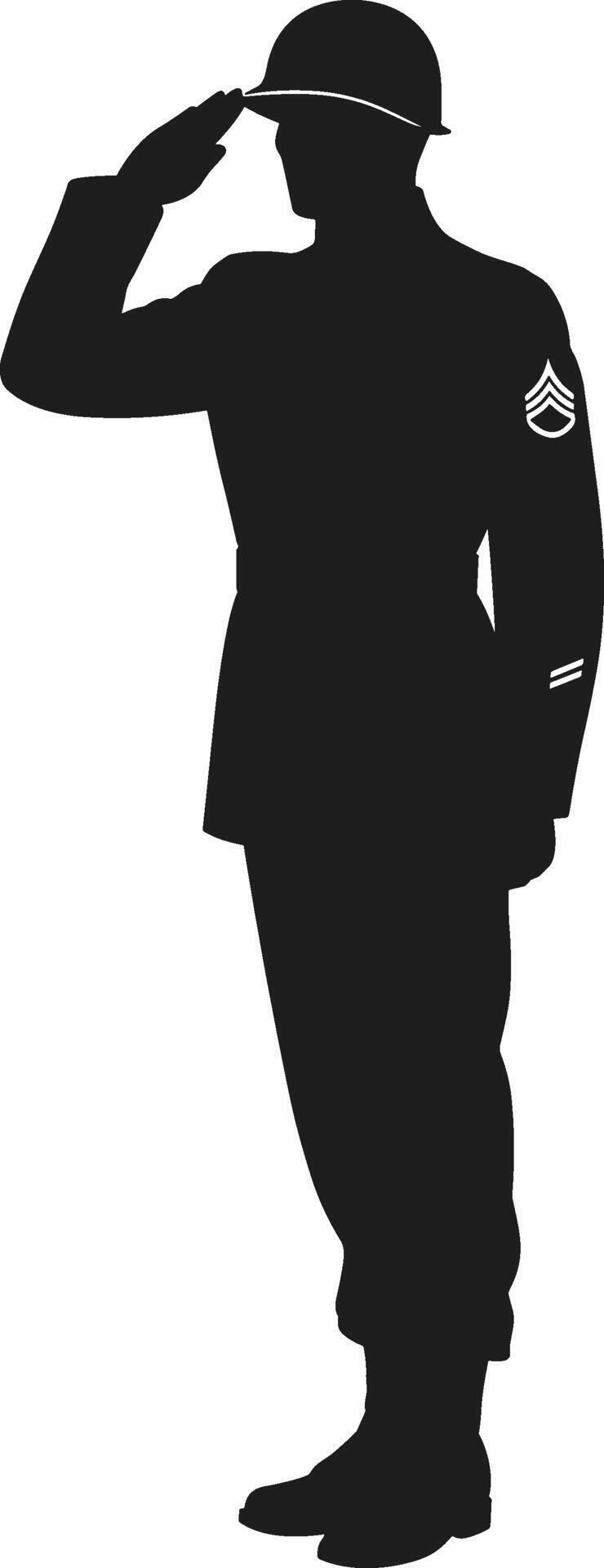 Military Soldier Saluting Silhouette - Memorial Day Tribute 59489919 Vector Art at Vecteezy