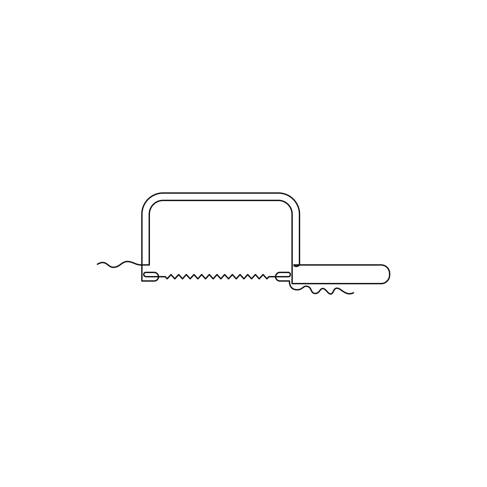 one line art Coping Saw tool illustration. line art, one continuous ...