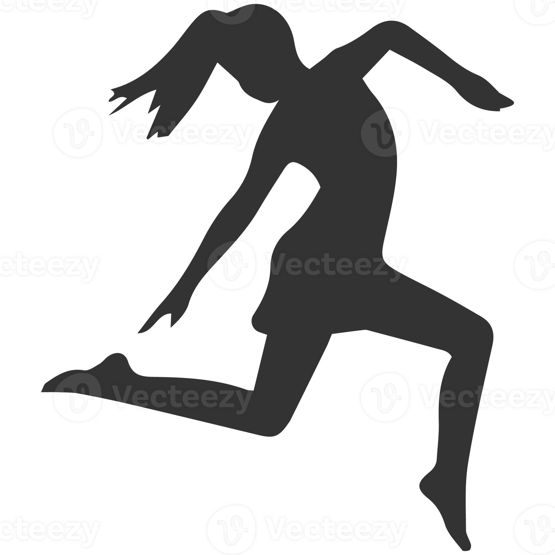A silhouette of a girl running 59493255 PNG
