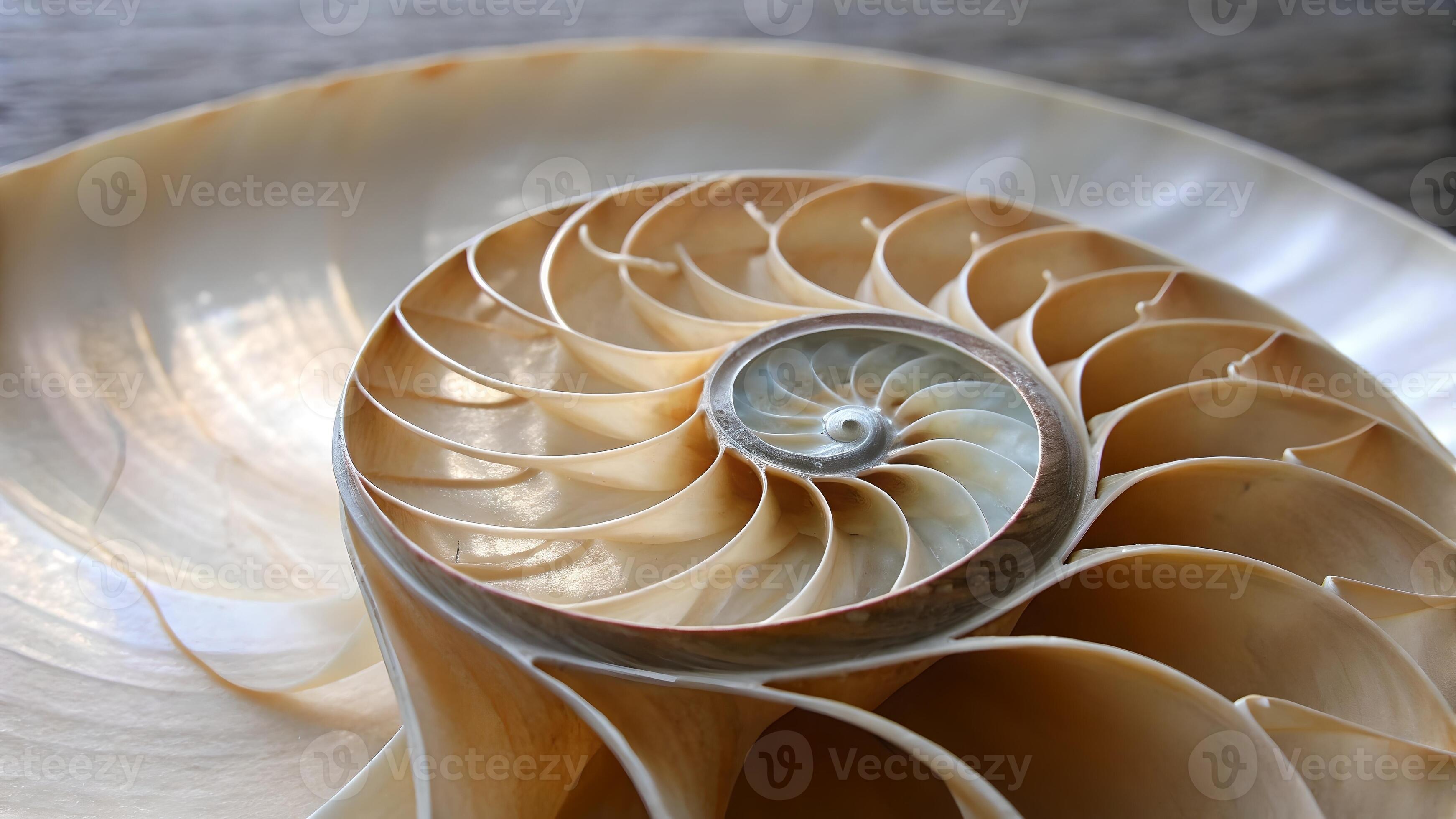 Nautilus Shell Intricate Spiral Design Close-Up for Nature Enthusiasts ...