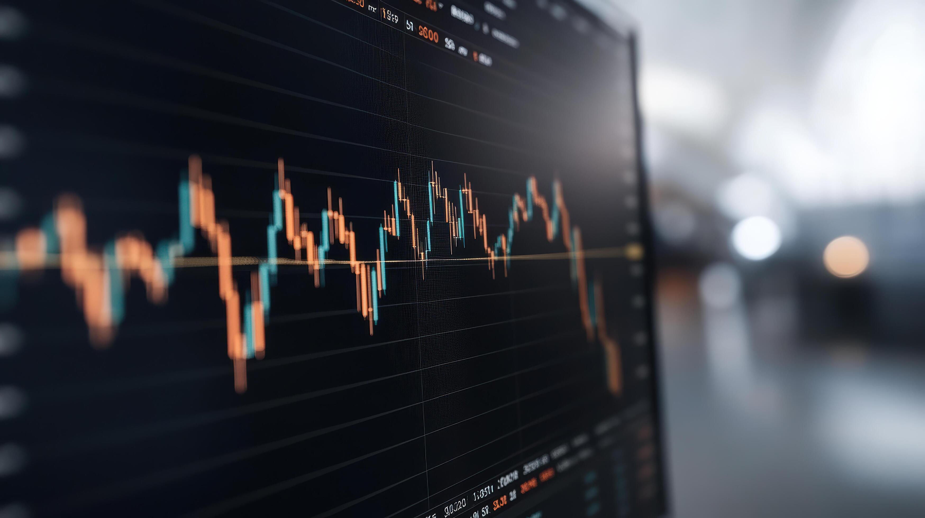 digital screen displays clean line graph showing fluctuating data trends, evoking curiosity ...