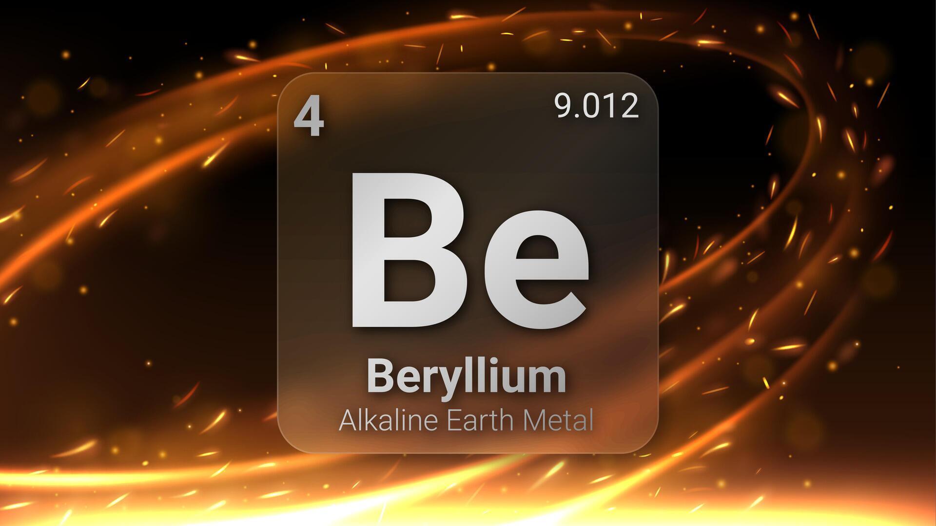 Beryllium Alkaline Earth Metal, Glass Morphism Element Futuristic Neon ...
