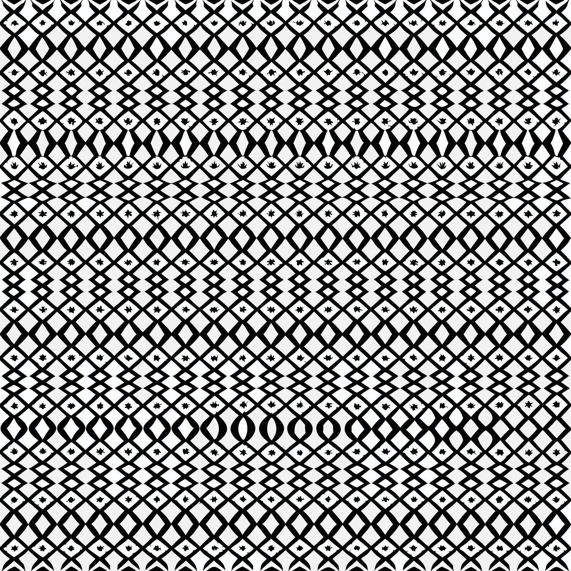 Abstract Black and White Geometric Pattern Design with Repeating Interlocking Shapes and ...