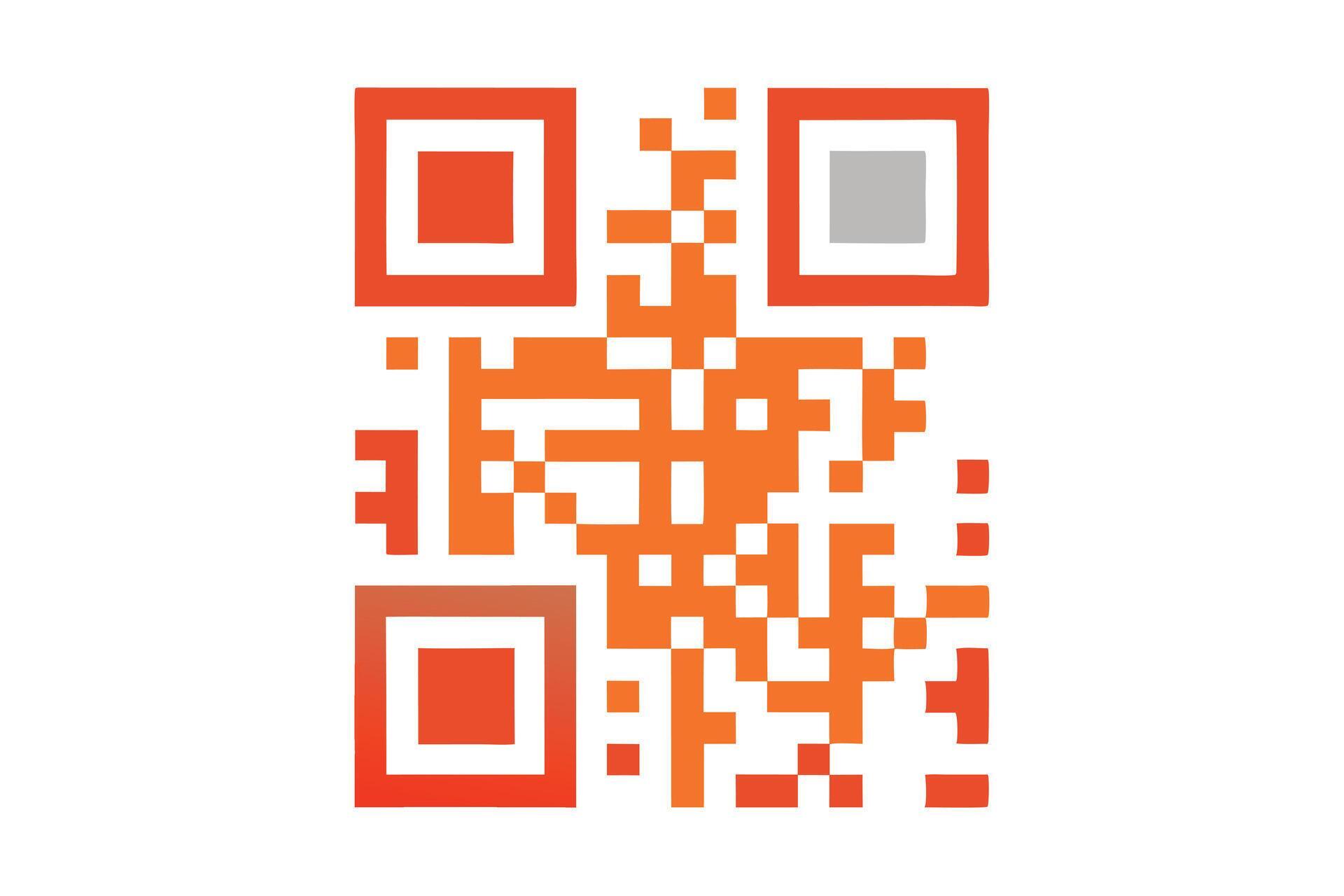 Digital Orange QR Code Pixelated Design With Square Details on White Background 59527509 Vector ...