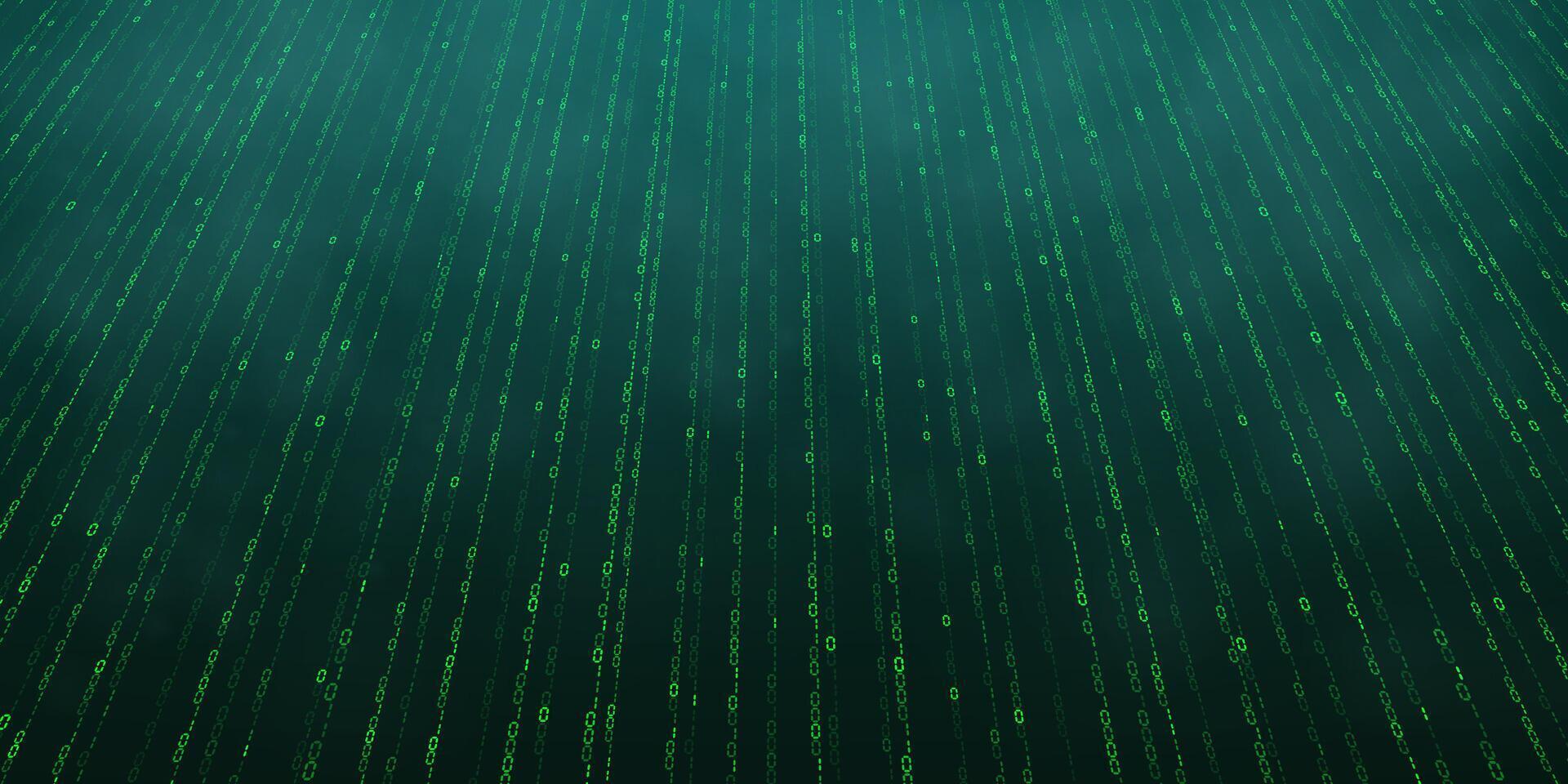 Abstract falling digits. Digital code rain in a Matrix inspired futuristic style. Green ...