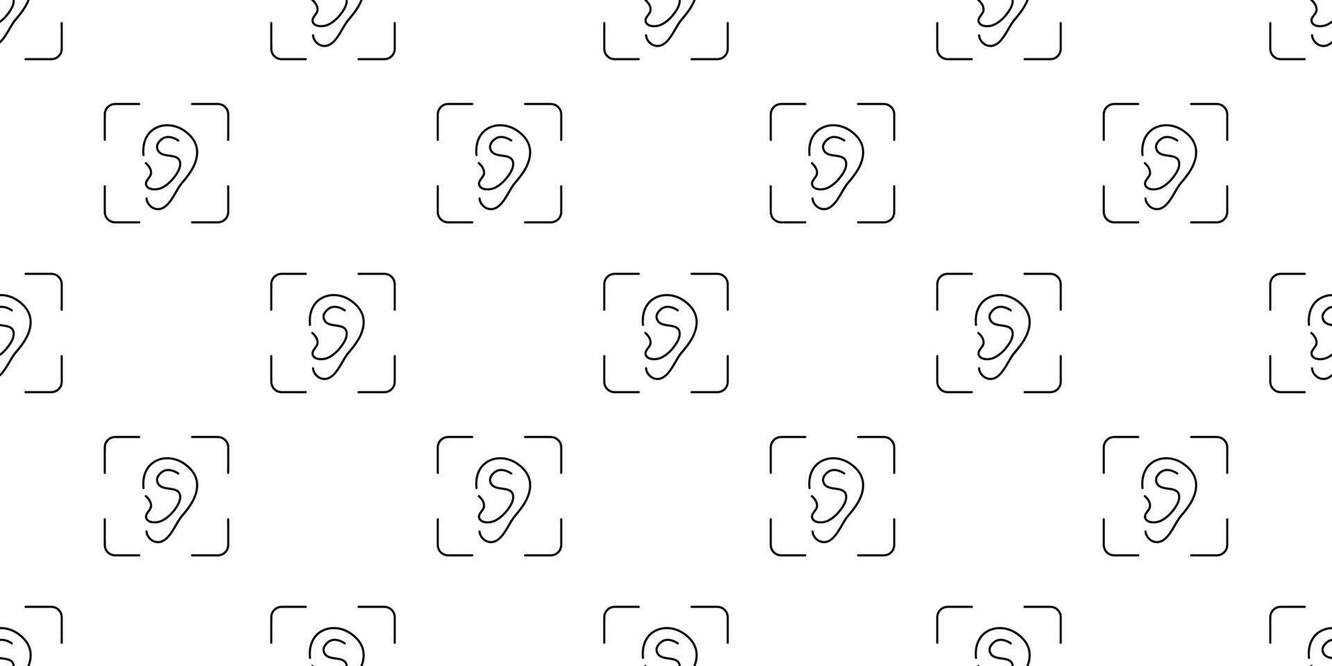 Visual Representation Of Ears In A Pattern Design For Auditory