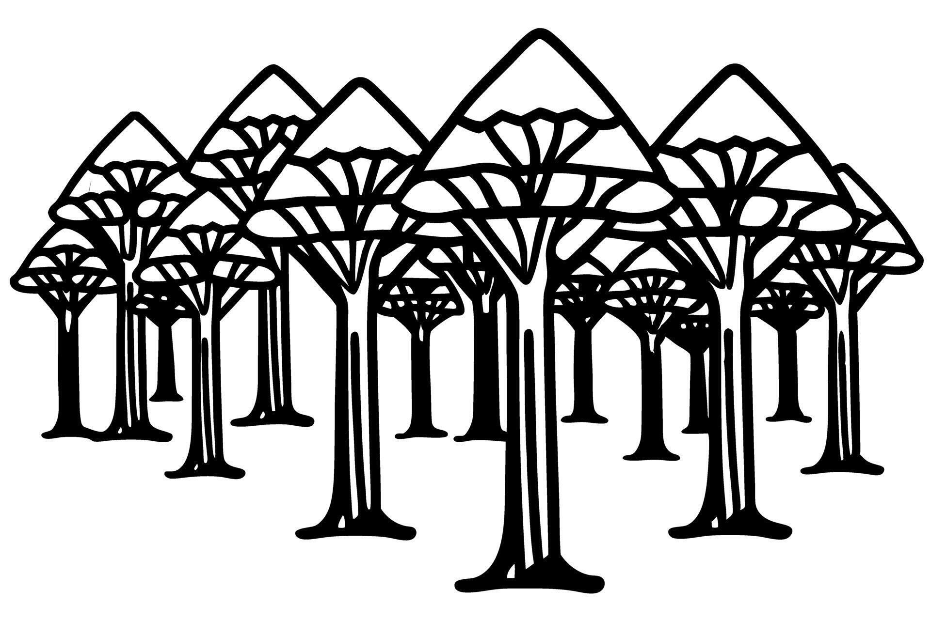 Abstract tree pattern design with geometric shapes for artistic ...