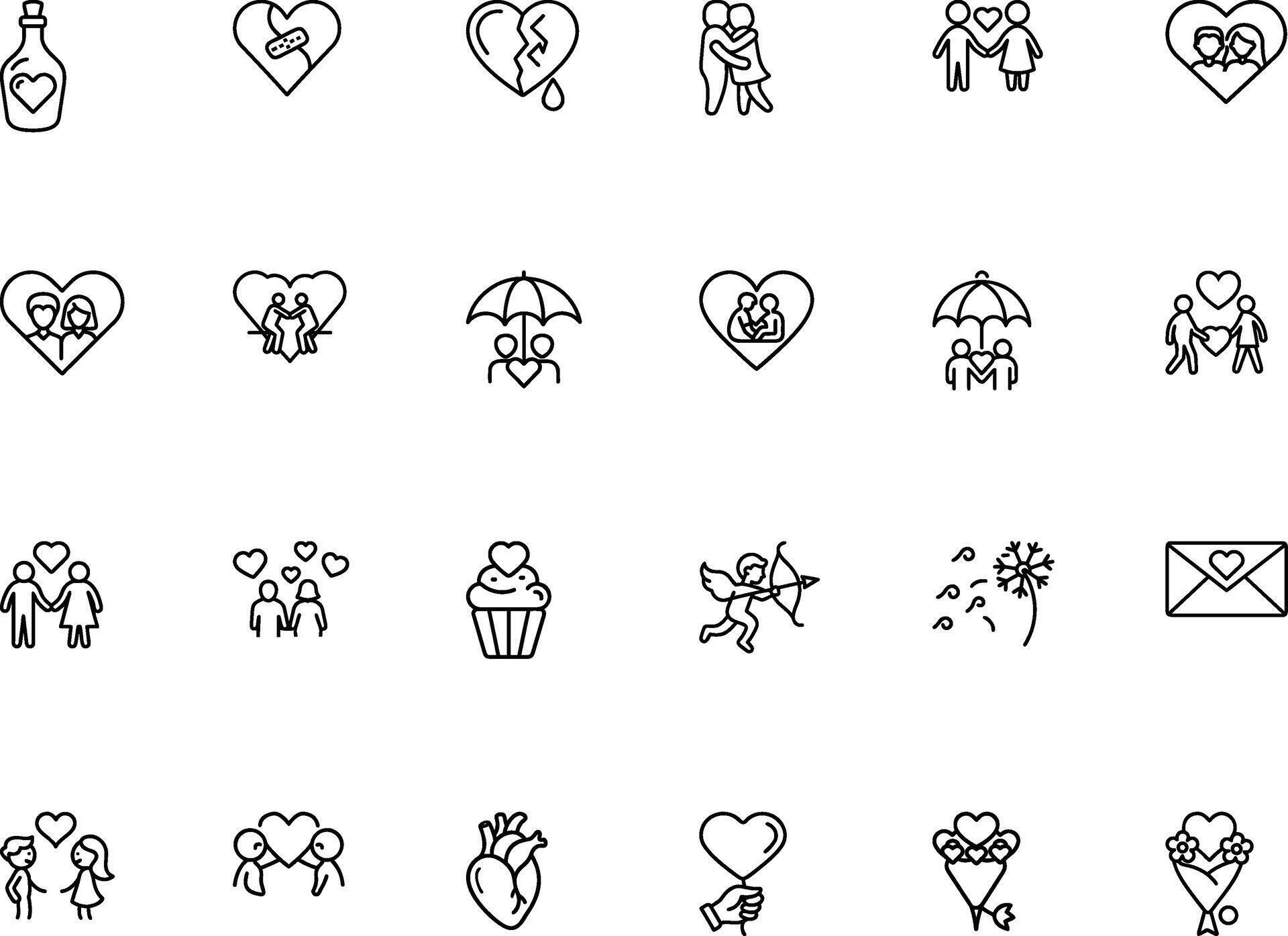 Love And Romance Icon Bundle 59541748 Vector Art at Vecteezy