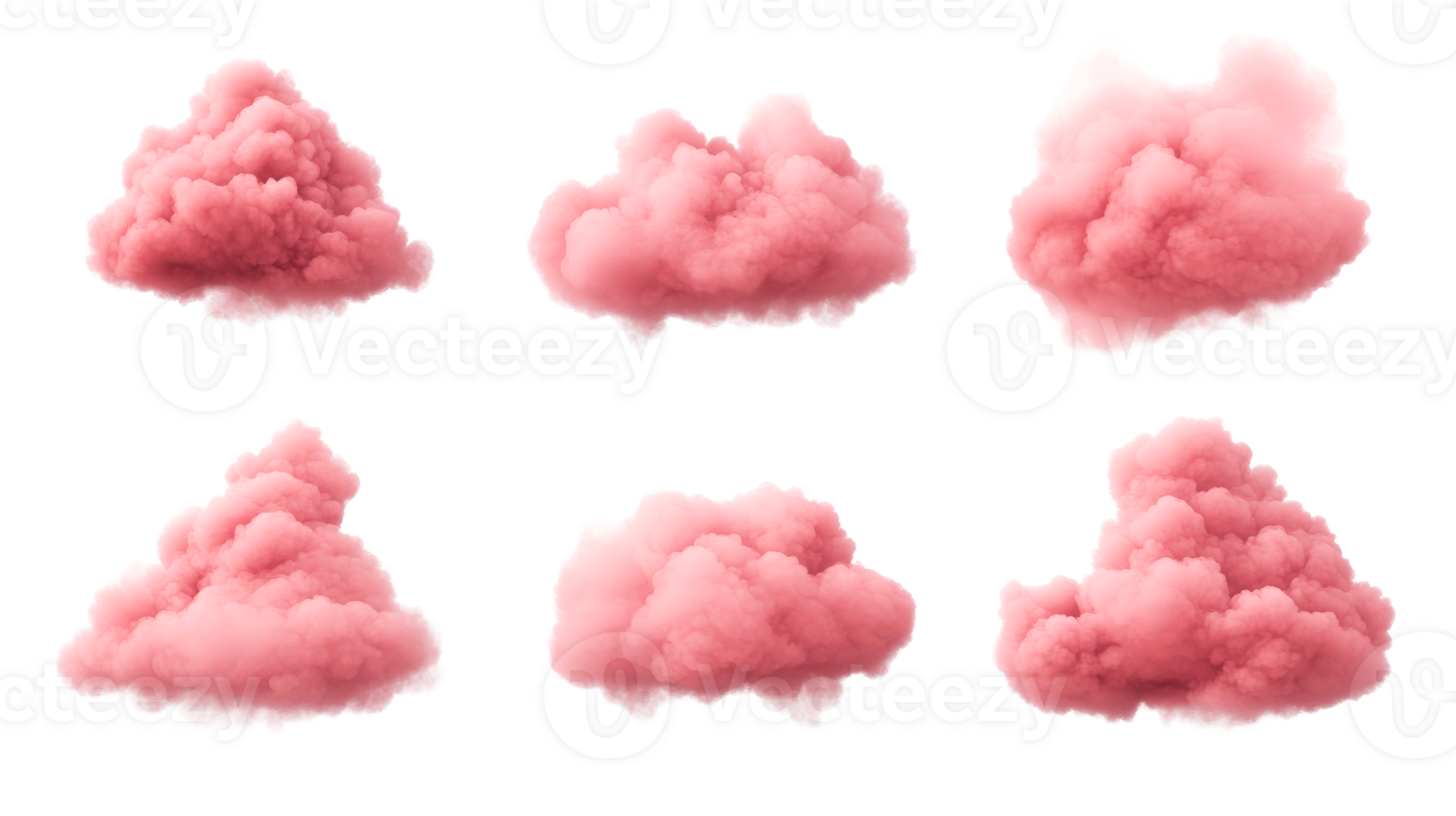 Pink puffy clouds isolated against black background, cut out transparent 59589647 PNG