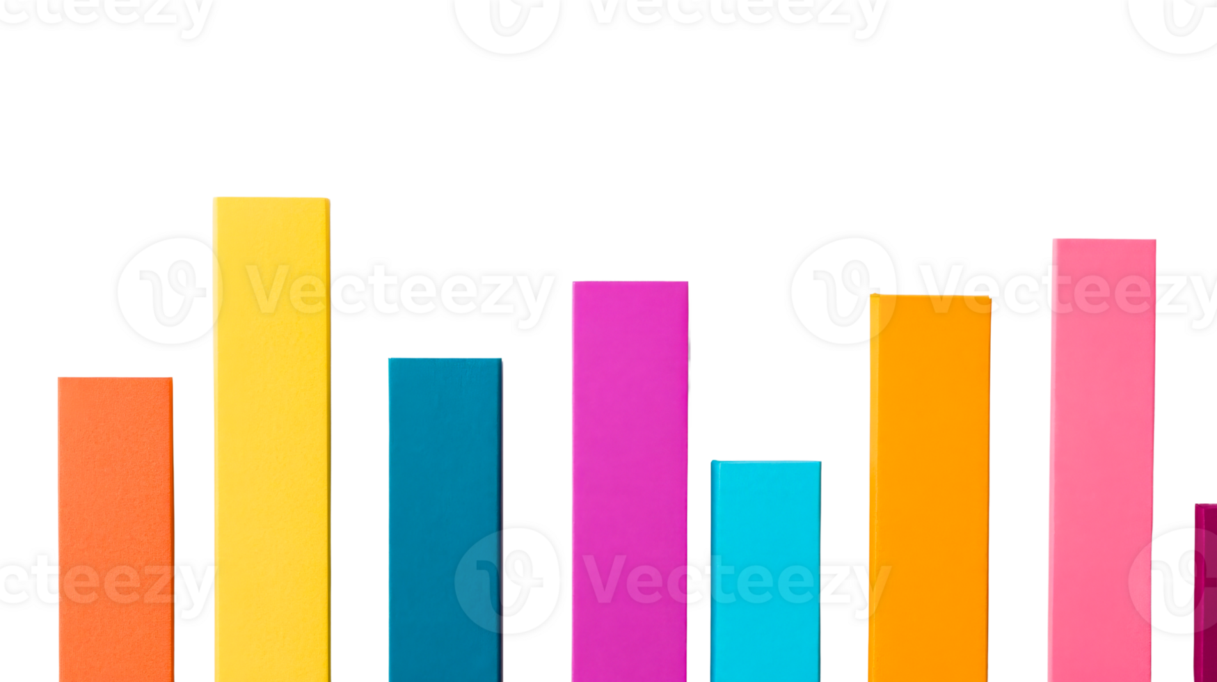 Colorful bar graph with different heights, cut out transparent 59598242 PNG