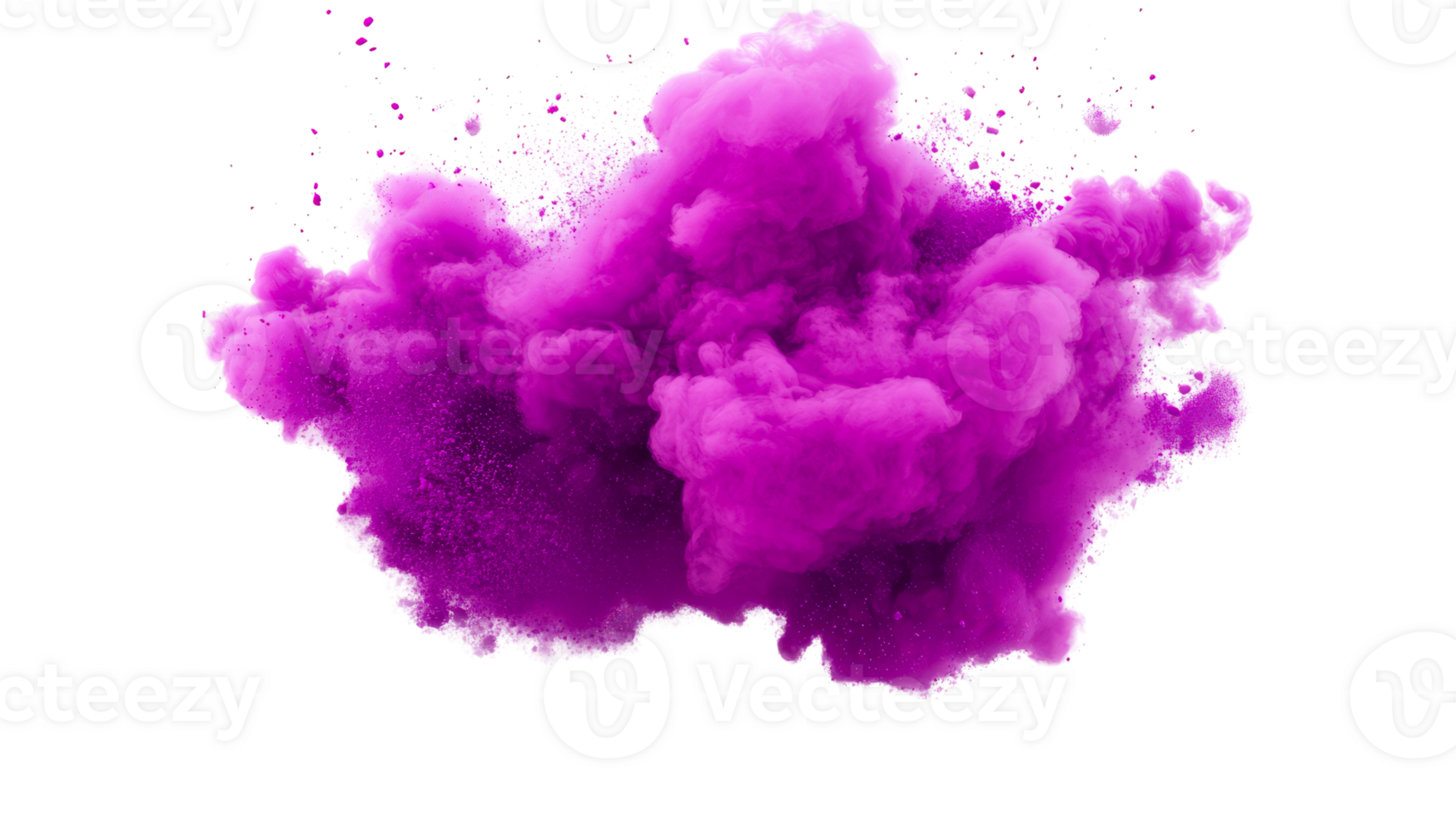 Explosive purple cloud of powder against black background, cut out transparent 59598795 PNG