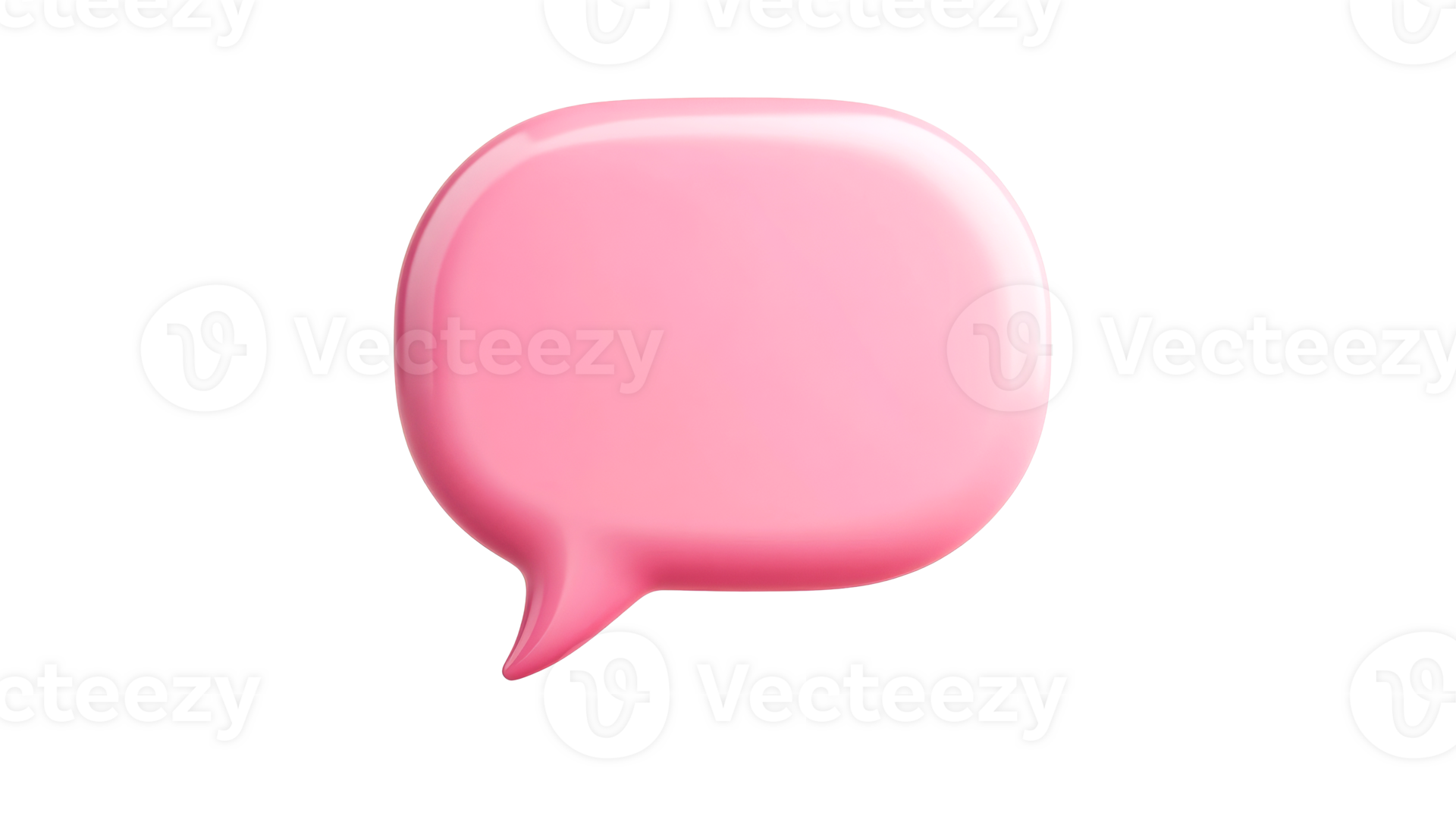 Pink speech bubble, communication, text, notification symbol, cut out ...