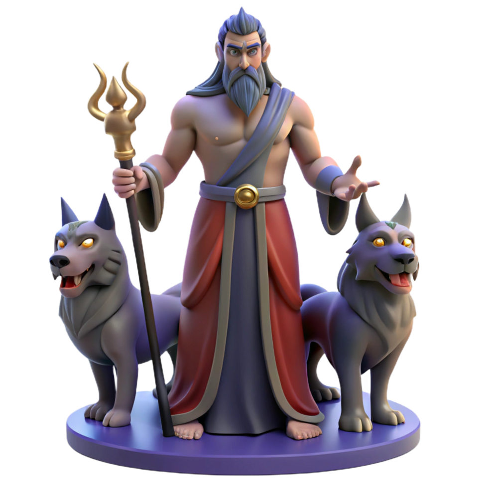 lindo contemporâneo Hades, Deus do a submundo, com cerberus 4k 59613336 PNG