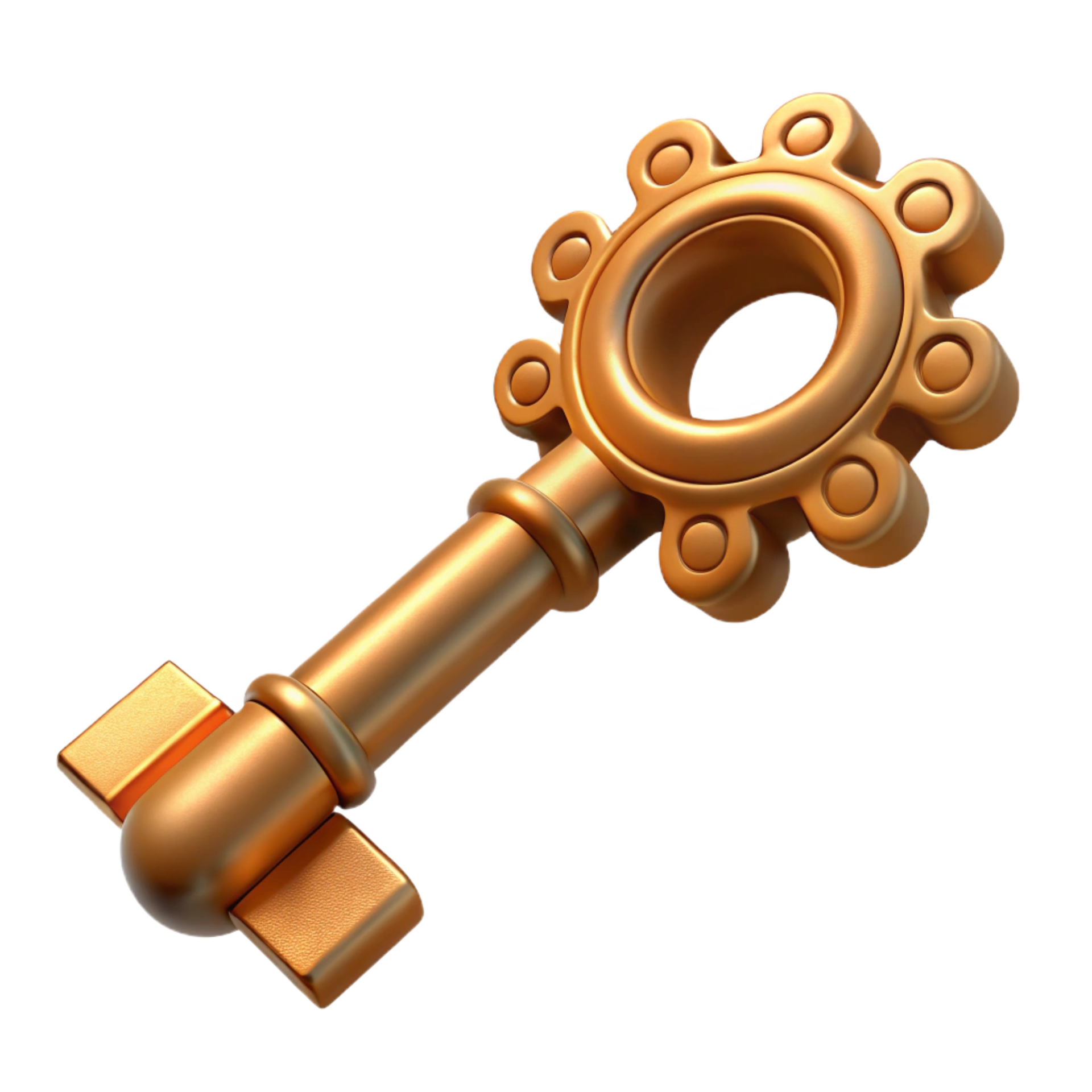 magnificent minimalist Steampunk key design element, isolated object ...