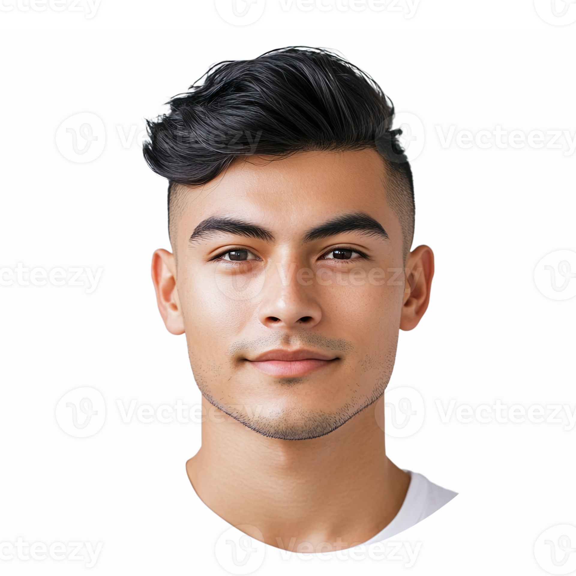 Realistic Male Portrait with Stylish Hair and Confident Expression on ...